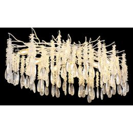Globo LIGHTING Deckenleuchte &raquo;KINGA&laquo; E14 1 Stk. Deckenleuchte silber matt mit edlen Glaskristallen transparent 10, H: 45cm, 1 Stk.