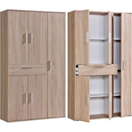 Procontour Mehrzweckschrank &raquo;Clara&laquo; H&ouml;he 167cm, mit variabel verstellbaren Einlegeb&ouml;den braun B/H/T: 96cm x 167cm x 34cm, Schubladen: 1 Stk. T&uuml;ren: 5 Stk., 