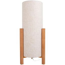 N&auml;ve n&auml;ve Tischleuchte &raquo;Matida&laquo; E27 1 Stk. 1xE27 exkl., Holzgestell, Textilschirm natur, H: ca. 110cm, D: ca.20cm beige 1, &Oslash; 18cm H: 52cm, 1 Stk.