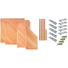 TETZNER & JENTZSCH Dichtzaun &raquo;Springfield 1&laquo; 4 Elemente, LxH: 585x180 cm beige Holzwerkstoff H/L: 180cm x 5,85m, Pfosten: 5 Stk.