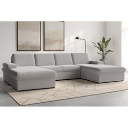 Sit & More sit&more Wohnlandschaft &raquo;Moreno U-Form, B: 309 cm&laquo; mit Armteilverstellung, optional Schlaffunktion grau 95% Polyester, 5% Polyamid B/H/T: 309cm x 82cm