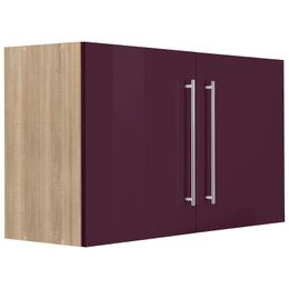 KOCHSTATION H&auml;ngeschrank &raquo;KS-Samos&laquo; 100 cm breit lila eichefarben sonoma, B/H/T: 100cm x 57cm x 34cm, T&uuml;ren: 2 Stk.