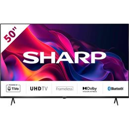 Sharp LED-Fernseher &raquo;4T-C50GK_&laquo; 126 cm/50 &prime;&prime; Smart-TV schwarz Mini Composite/CVBS + Audio-Eingang, WLAN, LAN (RJ 45); UHD Triple Tuner DVB-T/T2/C/S/S2 (