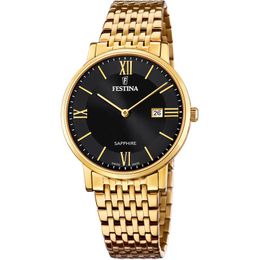 Festina Herren Quarzuhr Armbanduhr, Herrenuhr, Damenuhr, Datum, Saphirglas, Swiss Made schwarz Einheitsgr&ouml;&szlig;e