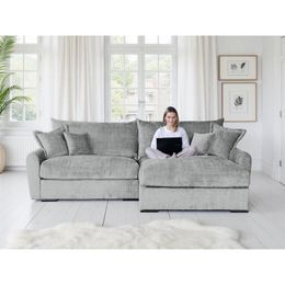 Home Affaire Ecksofa &raquo;Finca XXL L-Form, B: 247 cm&laquo; 4 Zierkissen, Mega-Sofa, in Cord oder Chenille-Struktur, Federkern grau 100% Polyester B/H/T: 247cm