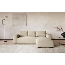 COTTA Ecksofa &raquo;Giro L-Form,B: 252 cm, abgerundete Kanten, bequeme Wellenunterfederung&laquo; +PUR Schaum, opt. Schlaffunktion + Bettkasten,LF 202x128cm 