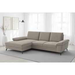 Sit & More sit&more Ecksofa &raquo;Chelsea L-Form, B: 264 cm, mit Armteil-& Sitztiefenverstellung&laquo; optional Schlaffunktion und Bettkasten beige 100% Polyester B/H/T: 
