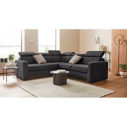 Sit & More sit&more Ecksofa &raquo;Bologna L-Form&laquo; Kopfteilverstellung, wahlweise mit Schlaffunktion und Schubkasten braun B/H/T: 247cm x 84cm x 227cm, Chenille, 