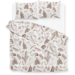 ZO HOME Bettw&auml;sche &raquo;Autunno&laquo; 2 Bettw&auml;sche aus 100% Baumwolle, hochwertiges Flanell beige Flanell, Obermaterial: 100% Baumwolle B/L: 155cm x 220cm, 1 
