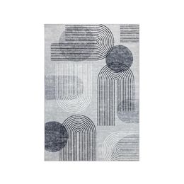 Kayoom Teppich &raquo;Visionary 126&laquo; rechteckig 8 mm H&ouml;he Kurzflor, Modernes Muster, In- und Outdoor geeignet, Wohnzimmer grau Polyester B : 120cm 1 Stk., 8mm, L: 