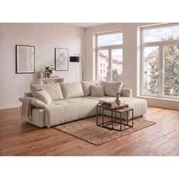 Collection AB Ecksofa &raquo;Funtastic, Breite 213 cm&laquo; mit Schlaffunktion, Bettkasten, Armverstellung und Bonnelfederkern beige 100%Polyester B/H/T: 213cm x