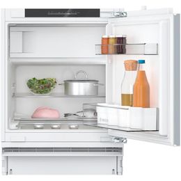 Bosch Einbauk&uuml;hlschrank Serie 4 &raquo;KUL22VFD0&laquo; 82 cm hoch 59,8 cm breit Made in Germany & Warnsignal mit Ton oder Licht silber