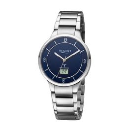 Regent Uhren Regent Herren Funkuhr Quarzuhr, Armbanduhr, Herrenuhr, Edelstahlarmband, analog, digital silber Einheitsgr&ouml;&szlig;e