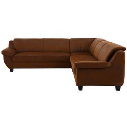Home Affaire Ecksofa &raquo;Yesterday zeitlos und komfortabel, gem&uuml;tliche Armlehnen L-Form&laquo; gleichschenklig, wahlweise mit Bettfunktion braun Antikleder-