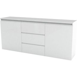 Home Affaire Sideboard &raquo;Magic, Kommode, Schrank, Stauraumschrank&laquo; mit 2 T&uuml;ren und 3 Schubk&auml;sten Hochglanz lackiert (B/T/H) 180x40x81 cm wei&szlig; B/H/T: 