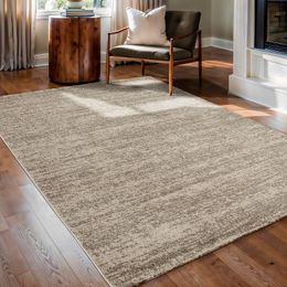 Sanat Teppich &raquo;Oslo, auch als L&auml;ufer und in Rund&laquo; rechteckig 10 mm H&ouml;he meliert robuster Kurzflor, Wohnzimmer, Schlafzimmer, auch als L&auml;ufer beige 
