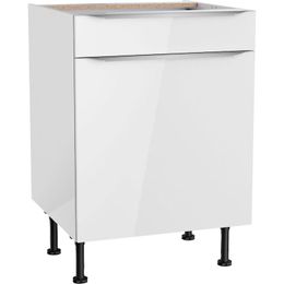 KOCHSTATION Unterschrank &raquo;KS-Aken&laquo; wei&szlig; wei&szlig;, B/H/T: 60cm x 87cm x 58,4cm