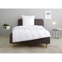 OTTO home Federbettdecke + Kopfkissen &raquo;Irah Bettdecke 135x200 cm, 155x220 cm&laquo; Set mit Kissen 80x80 cm, Sommer, Winter, Made in Germany wei&szlig; Bettdecken