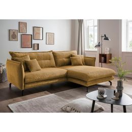 Home Affaire Ecksofa &raquo;Lazio modern und bequem, schmale Armlehnen, tolle Detailverarbeitung&laquo; zwei verschiedene Fu&szlig;farben w&auml;hlbar gelb 93% Polyester, 7%