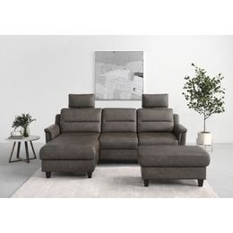 Sit & More sit&more Ecksofa &raquo;Far&ouml; L-Form&laquo; inklusive Federkern, wahlweise mit Schlaffunktion und Bettkasten braun B/H/T: 234cm x 90cm x 168cm, Microfaser, 