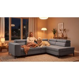 exxpo - sofa fashion Ecksofa &raquo;Bocco, hochwertige Verarbeitung, toller Sitzkomfort, bequem, L-Form&laquo; aus Luxus-Microfaser +Simply Clean - f&uuml;r besonders 