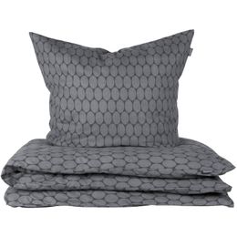 Schiesser Bettw&auml;sche &raquo;Drops&laquo; 2 Stk. Made in Green grau Feinbiber, Obermaterial: 100% Baumwolle B/L: 135cm x 200cm, 1 Stk., 1 Stk., Feinbiber, B/L: 80cm x 80cm, 
