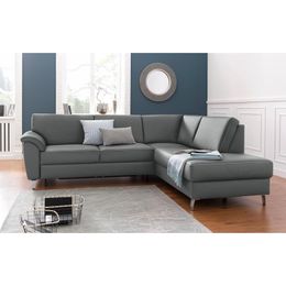 Sit & More sit&more Ecksofa &raquo;Texel L-Form&laquo; mit Federkern, wahlweise mit Schlaffunktion und Bettkasten grau Kunstleder SOFTLUX ;Luxus-Microfaser (100% Polyester) 