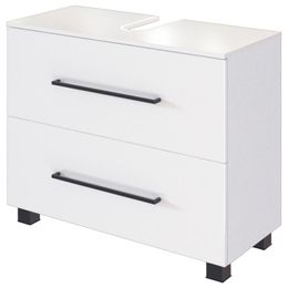 Welltime Waschbeckenunterschrank &raquo;Luena&laquo; Breite 70 cm, mit Siphonausschnitt wei&szlig; Holzwerkstoff, MDF wei&szlig;, B/H/T: 70cm x 54cm x 35cm