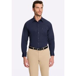 Marco Donati Herren Langarmhemd in Popeline-Stretch marine Gr&ouml;&szlig;e 41/42