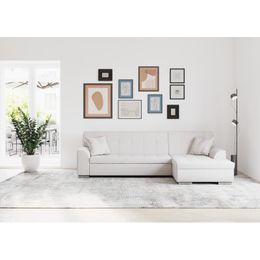 DOMO collection Ecksofa &raquo;TREVISO viele Bez&uuml;ge, auch in Cord, L-Form, 267x178 cm&laquo; wahlw. mit Bettfunktion, inkl. Zierkissen, Unser Dauertiefpreis beige