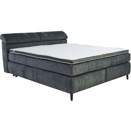 Jockenh&ouml;fer Boxspringbett &raquo;Diva, inkl. 7-Zonen-TTFK-Matratze&laquo; Kopfteil h&ouml;henverstellbar, KS-Topper grau Bezug Bett: Chenille (100% Polyester);Topper und 