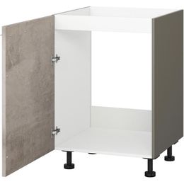 KOCHSTATION Sp&uuml;lenunterschrank &raquo;KS-Trea SP60&laquo; Breite 60 cm, H&ouml;he 75 cm grau anthrazit, B/H/T: 60cm x 75cm x 56cm, T&uuml;ren: 1 Stk. T&uuml;ranschlag rechts