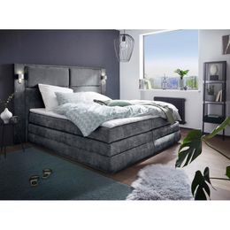 Collection AB Boxspringbett &raquo;Copenhagen&laquo; inklusive Bettkasten, Topper, wahlweise mit LED-Beleuchtung grau Holzwerkstoff, Spanplatte Luxus-Microfaser 