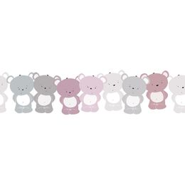 A.S. Cr&eacute;ation Bord&uuml;re &raquo;Cute Bears&laquo; Motiv abstrakt naturalistisch glatt Tapete Kinder Borte Wohnzimmer Schlafzimmer K&uuml;che Design Kinderzimmer rosa Papier B/L: 0,16m 