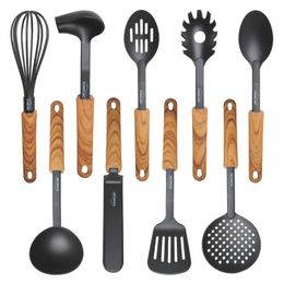 Stoneline Kochbesteck-Set &raquo;Kochutensilien-Set mit Holzgriff-Design "Back to Nature"&laquo; Perfekt f&uuml;r Antihaft-Pfannen und T&ouml;pfe, Design aus Deutschland 