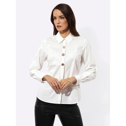 Heine Damen Hemdbluse, Natur, Gr. 46, Blusen langarm, Material: Baumwolle