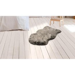 Calo-deluxe Fellteppich &raquo;Emica-1000&laquo; fellf&ouml;rmig 52 mm H&ouml;he Kunstfell, Wohnzimmer gr&uuml;n Kunstfaser B : 60cm 1 Stk., 52mm, L: 90cm