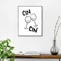 Reinders Bild mit Rahmen &raquo;Cin Cin&laquo; schwarz Holzwerkstoff B/H/T: 40cm x 50cm x 1,6cm