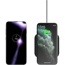 Smartphone-Ladeger&auml;t &raquo;Einzelnes schnelles kabelloses Ladeger&auml;t Slim-Line&laquo; schwarz Funktioniert mit jedem Ger&auml;t, das kabelloses Qi-Laden unterst&uuml;tzt