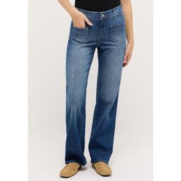 Angels Damen Angels High-waist-Jeans &raquo;Liz Smart&laquo; mit ausgestelltem Bein und Stretch blau 44, L&auml;nge 30