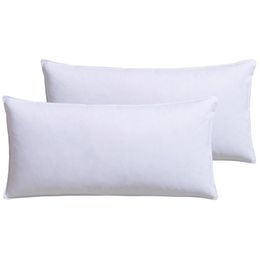 Ribeco Federkissen &raquo;Kopfkissen-Set Laram, Kissen mit Daunenanteil, in 40x80 oder 80x80 cm&laquo; F&uuml;llung: 90 % Federn, 10 % Daunen 2 Stk. tlg. wei&szlig; Bezug: 