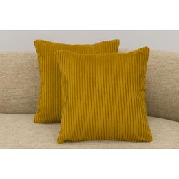 OTTO home Dekokissen &raquo;Faxxe&laquo; Dekokissen mit F&uuml;llung, Sofakissen 2er Set 40x40cm gelb Polyester B/L: 40cm, 2 Stk.