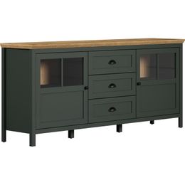 Home Affaire Sideboard &raquo;Vienna&laquo; 1 Stk. tlg. Kommode im Landhausstil - Beleuchtung, Glast&uuml;ren - B/T/H 185/45/86 cm B/H/T: 185cm x 86cm x 45cm, 3 Stk., 