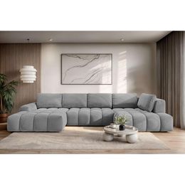 OTTO home Wohnlandschaft &raquo;AZITA U-Form, Breite 363 cm - OTTO. Verl&auml;ssliche Qualit&auml;t.&laquo; wahlweise als Schlafsofa mit Bettkasten, Bubble-Optik grau 100% 