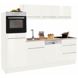 Optifit K&uuml;che &raquo;Bern&laquo; Breite 240 cm, ohne E-Ger&auml;te, St&auml;rke der Arbeitsplatte w&auml;hlbar wei&szlig; B/H/T: 240cm x 60cm, 28mm Arbeitsplatte