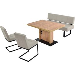 K+w Komfort & Wohnen K+W Komfort & Wohnen Essbank &raquo;Spider II Polsterbank&laquo; Sitzsteppung, bequem durch Sandwichbauweise, Metallkufe in schwarz grau B/H/T: 160cm x 88cm x 