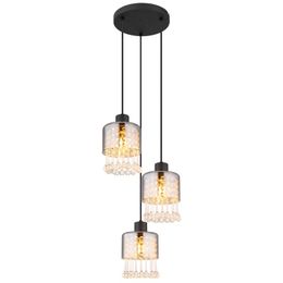 Globo LIGHTING H&auml;ngeleuchte &raquo;HENDRY&laquo; E27 1 Stk. H&auml;ngelampe Esszimmer-Leuchte Esstischleuchte Wohnzimmer schwarz &Oslash; 33cm H: 120cm, 1 Stk.