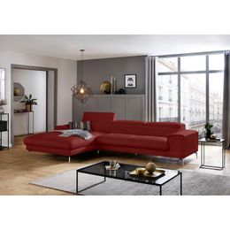 W.Schillig Ecksofa &raquo;piedroo, Designsofa mit tollem Sitzkomfort, elegant und bequem, L-Form&laquo; Kopfteilverstellung, wahlweise mit Sitztiefenverstellung, 