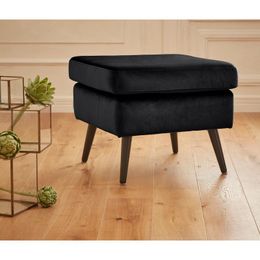 OTTO home Hocker &raquo;Salla&laquo; Bezug auch in Luxus-Microfaser in Teddyfelloptik schwarz Samtcord (92% Polyester 8% Polyamid);Struktur (100% Polyester);