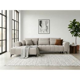 WERK2 Ecksofa &raquo;Garay, XXL-Liegefl&auml;che: elektrisch ausziehbar auf ca. 228&times;126 cm&laquo; Luxus in &Uuml;bergr&ouml;&szlig;e: XXL-Liegefl&auml;che, Komfort-Ottomane & stilvolle 